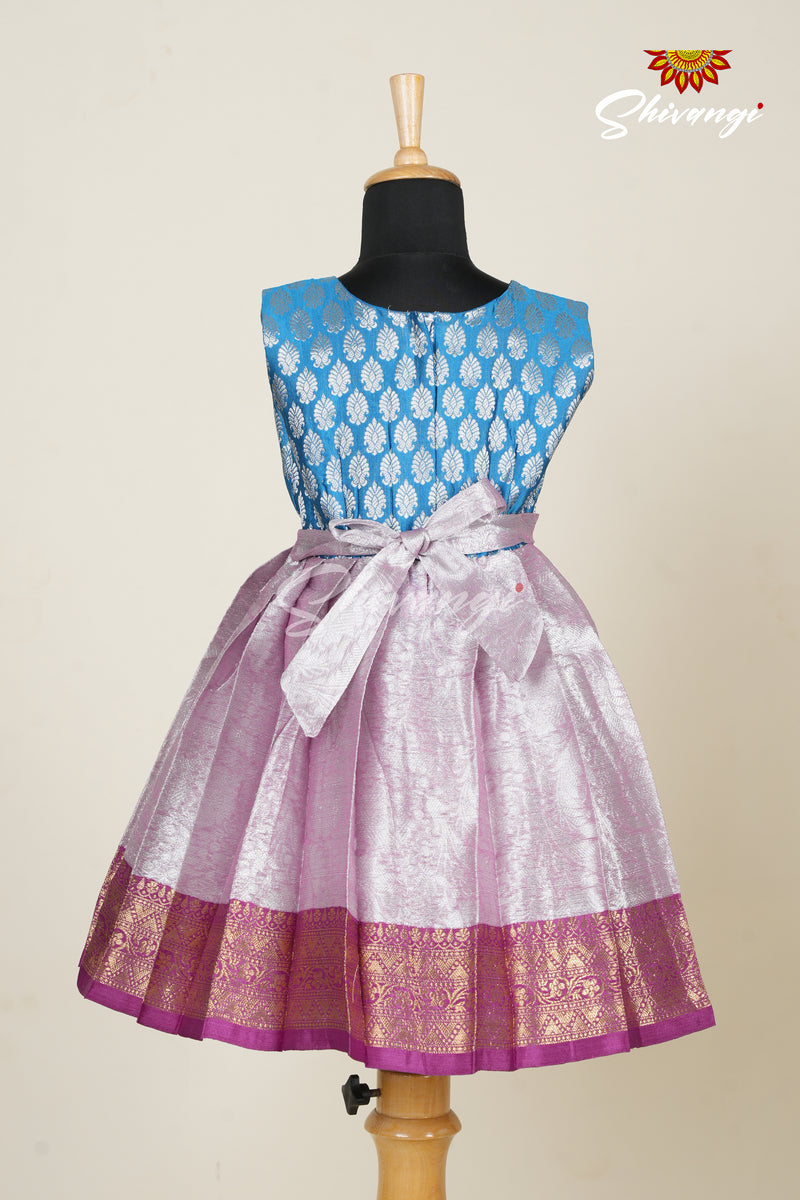 Girls Lavender Silver Algae Frock