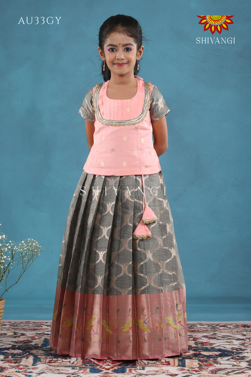 White Moroccan Parrot Pattu Pavadai