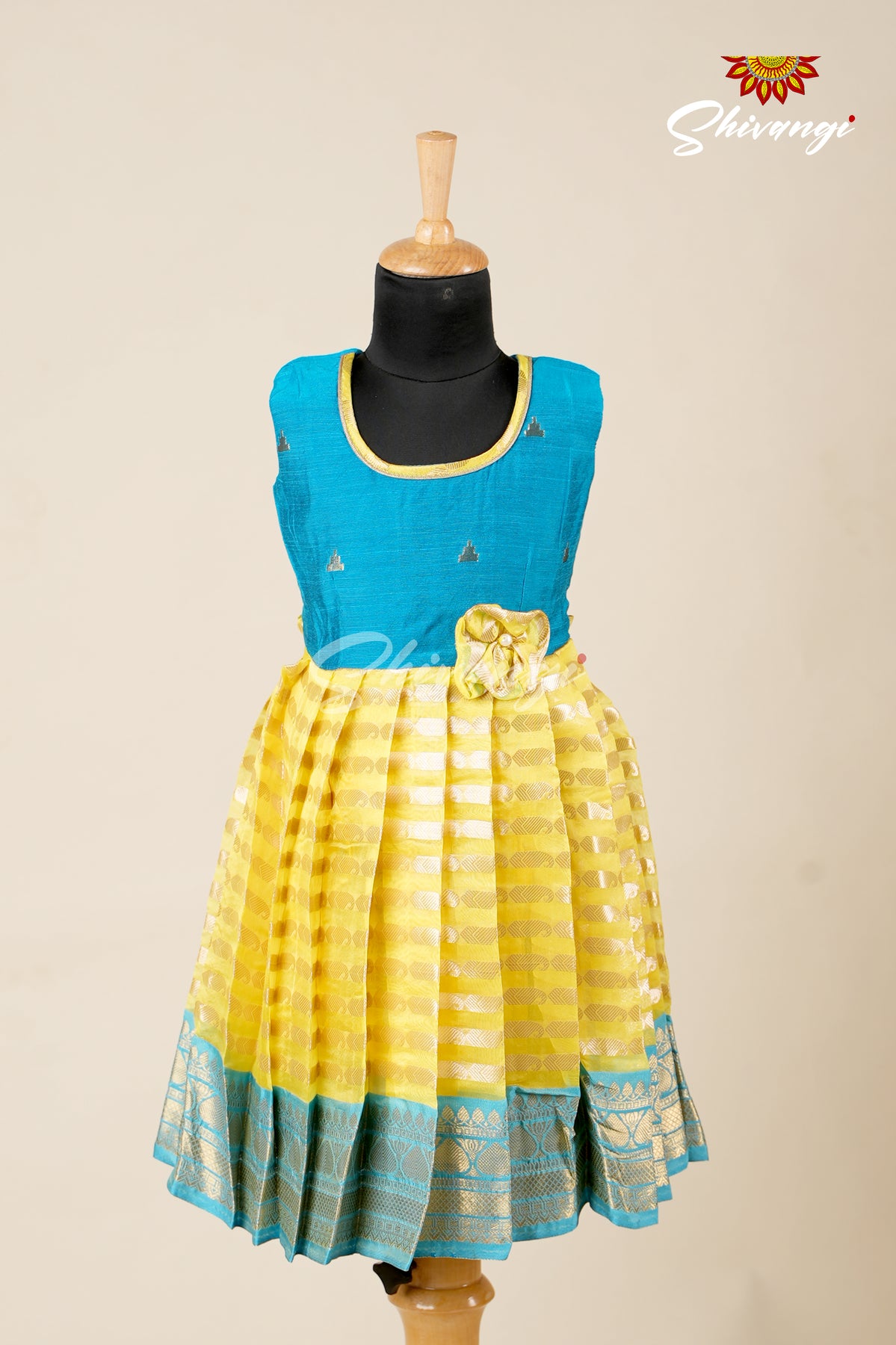 Girls Yellow Golden Galaxy Frock
