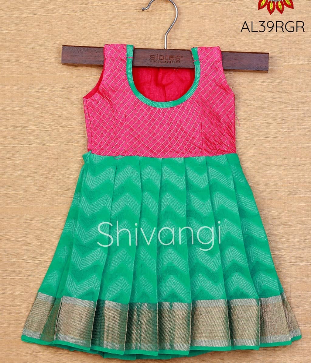 Ramar Green Floral Waves Baby Frock