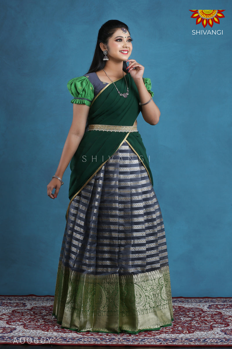 Readymade Ethnic half and half saree for teenage girls