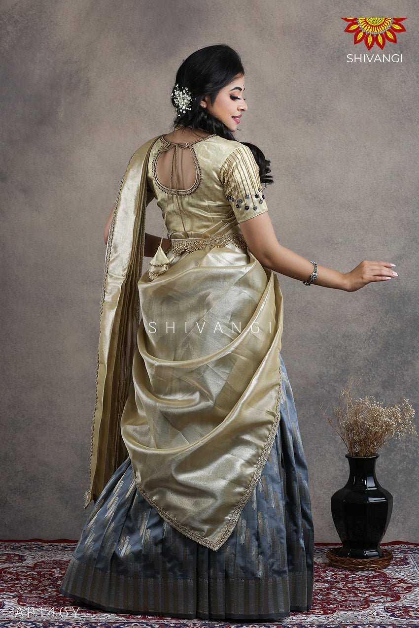 Half N Half Silk half saree davani for girls